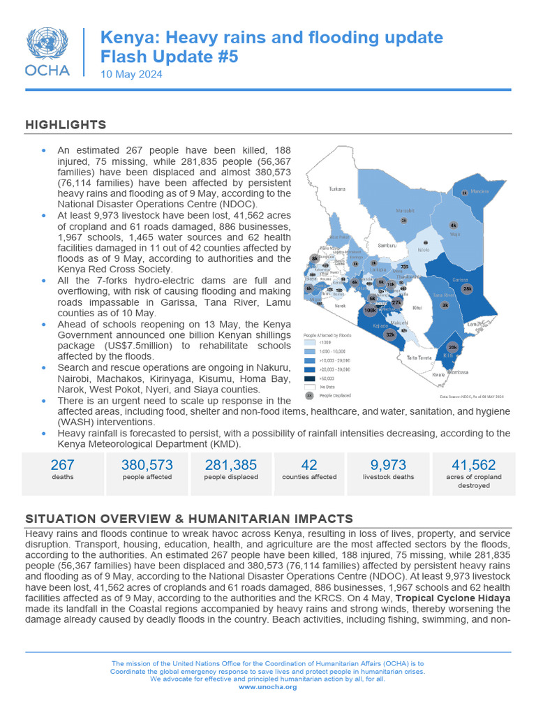 Kenya - Heavy Rains and Flooding Update - Flash Update #5 (10 May 2024 ...
