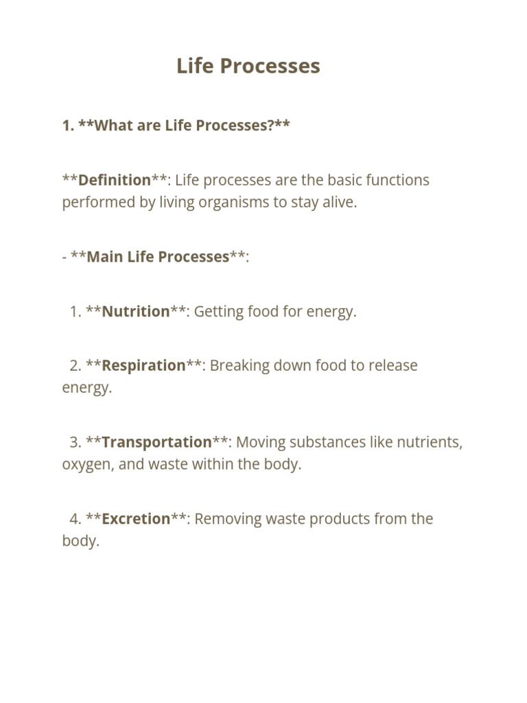 Life Process | PDF