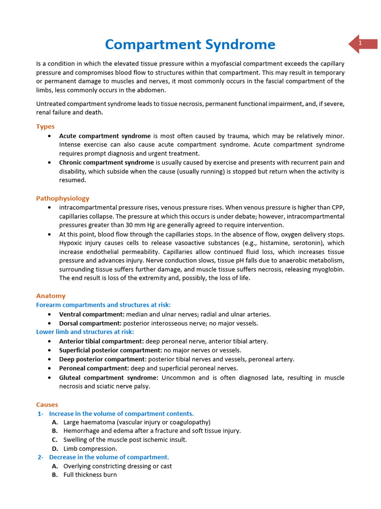 Compartment Syndrome | PDF