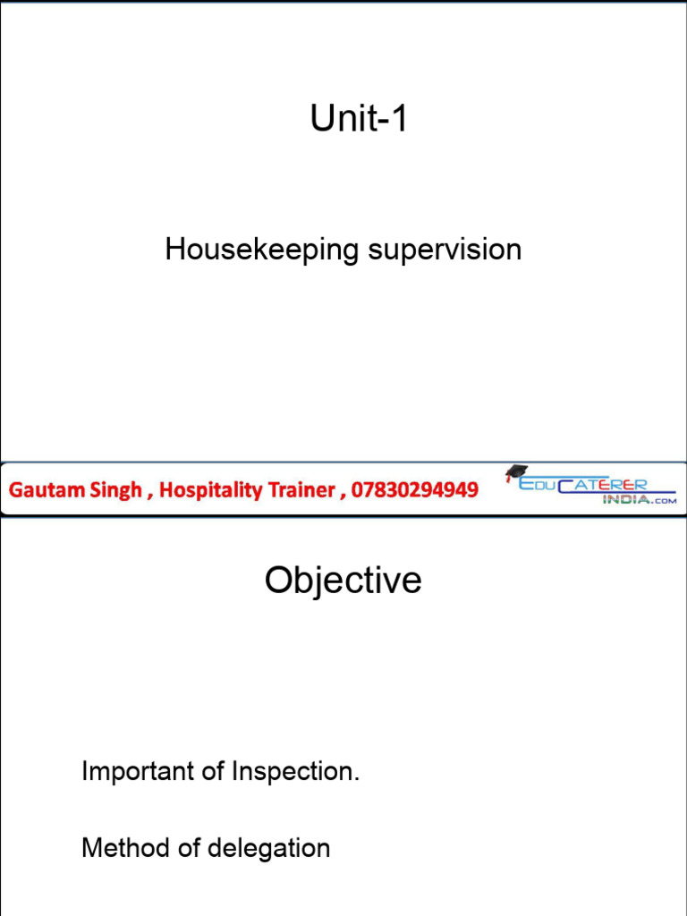 Housekeeping Supervision 180310114924 | PDF