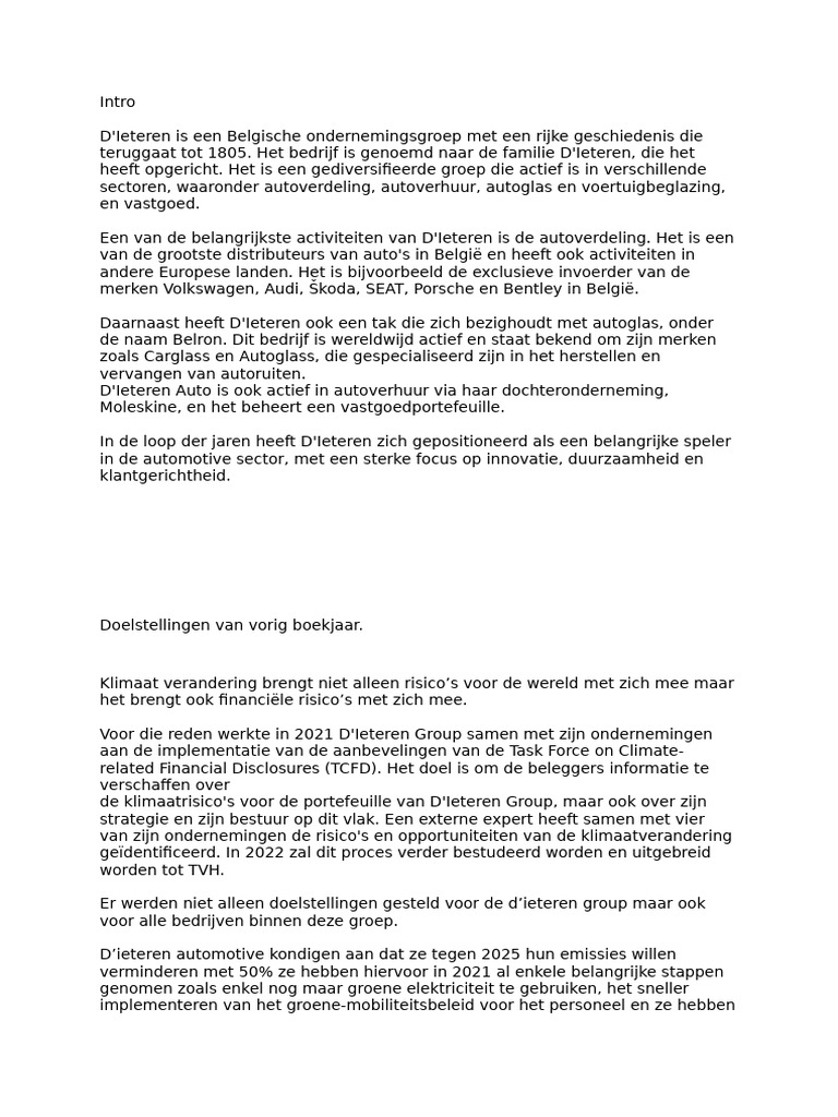 Doelstellingen Van Vorig Boekjaar | PDF