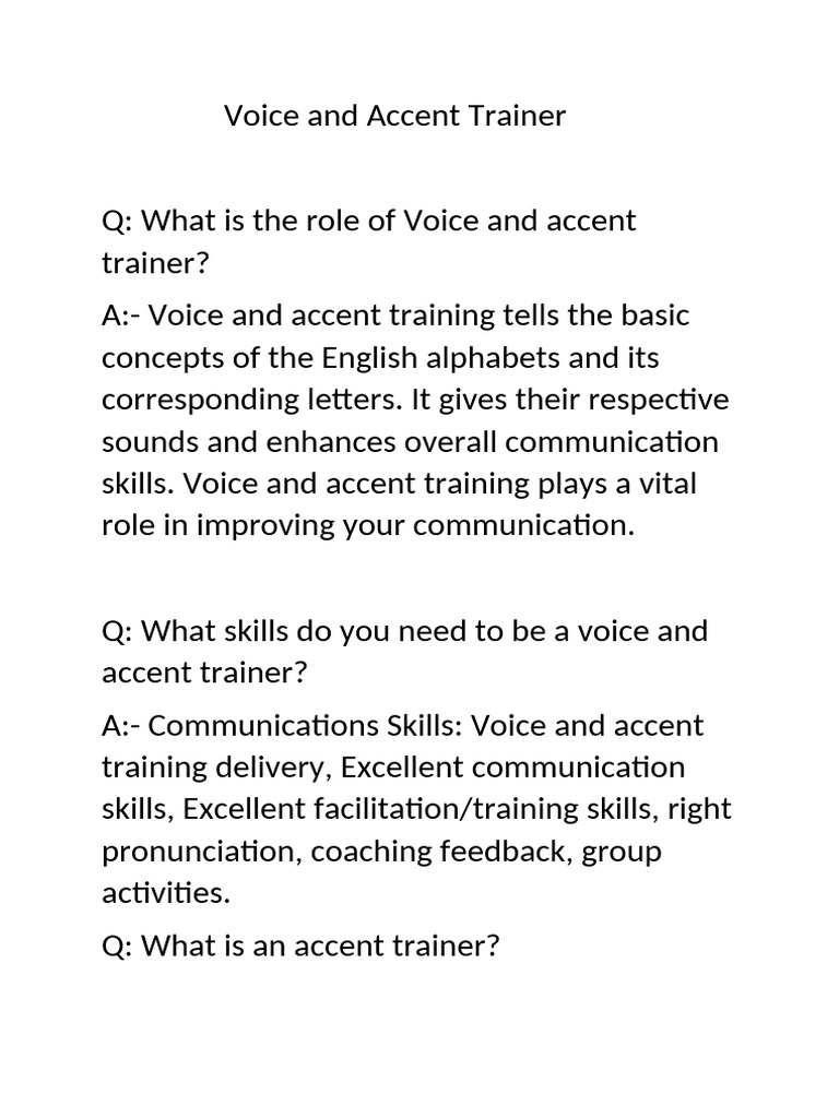 Voice and Accent Trainer | PDF