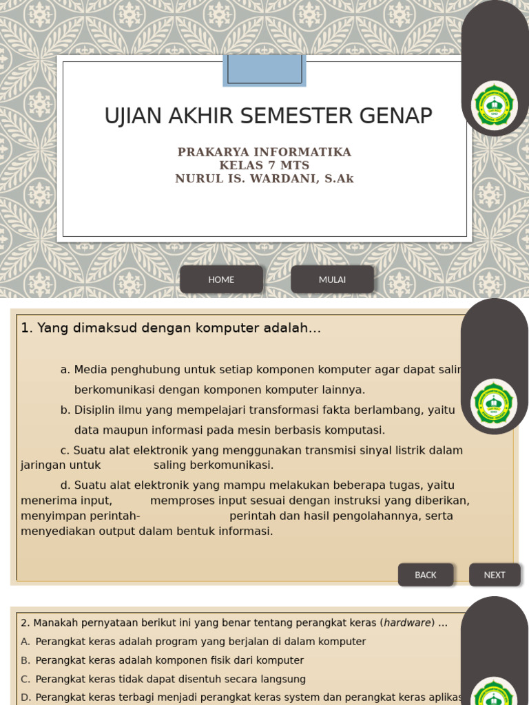 Soal Pas Informatika Kelas 7 | PDF