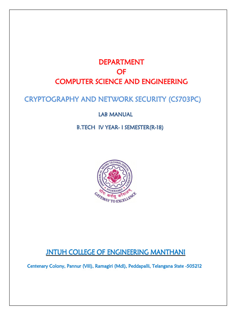 CNS Lab Manual | PDF | Cryptography | Encryption CNS Lab Manual | PDF | Cryptography | Encryption