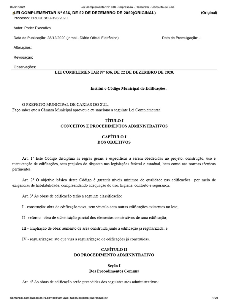 Lei Complementar N.º 636 | PDF