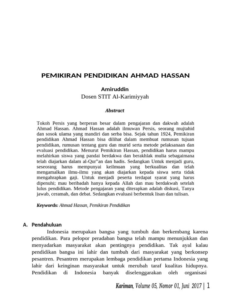 Admin,+2 +Pemikiran+Pendidikan+Ahmad+Hassan | PDF