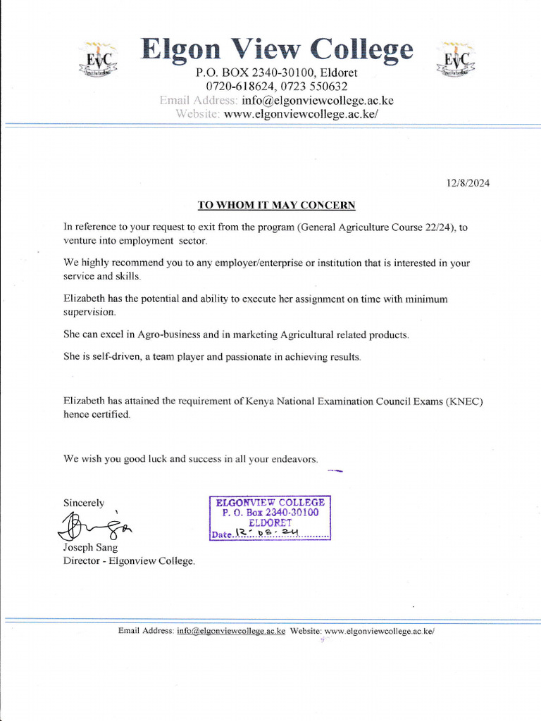 Elgon: College | PDF