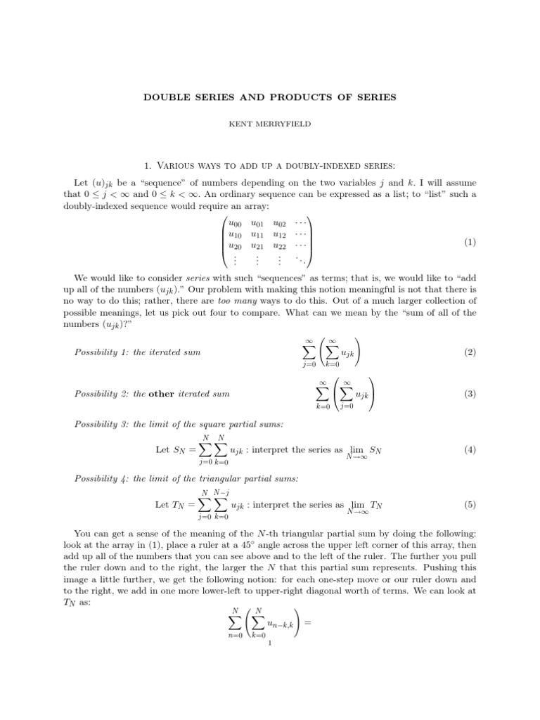 Double Series | PDF | Series (Mathematics) | Power Series