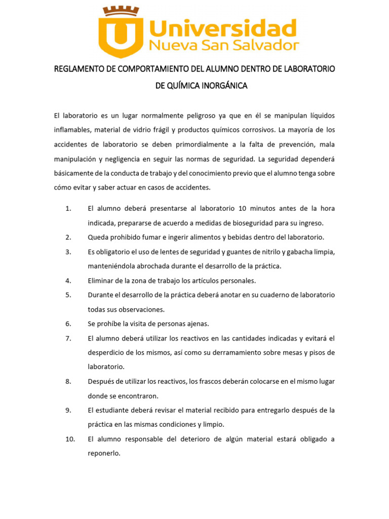 Practica No 1 REGLAMENTO DE COMPORTAMIENTO DEL ALUMNO DENTRO DE ...