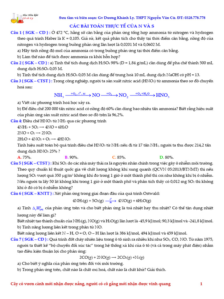 Cac Bai Toan Thuc Te Cau S Va S | PDF