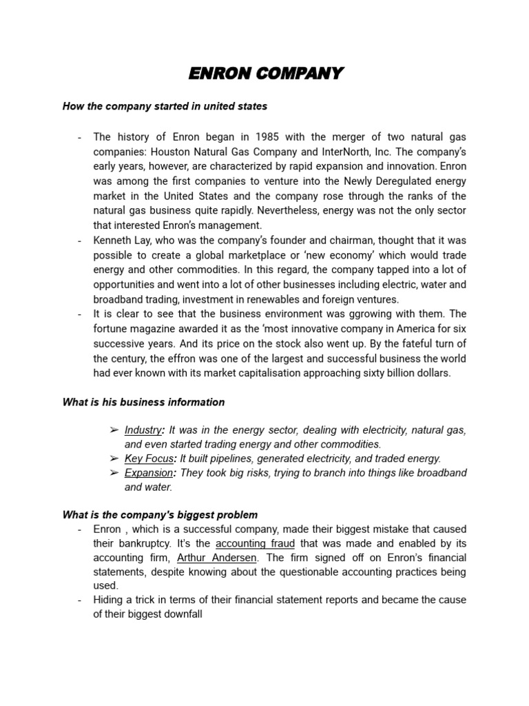 Group 6 - Enron Company | PDF