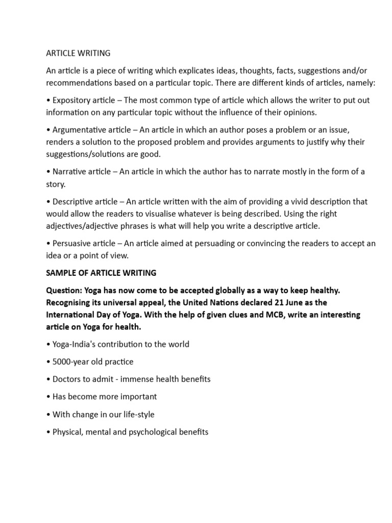 Article Writing | PDF