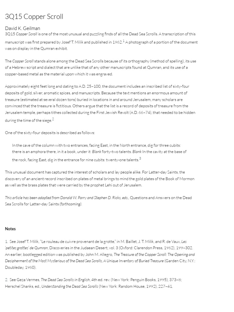 3Q15 Copper Scroll | PDF