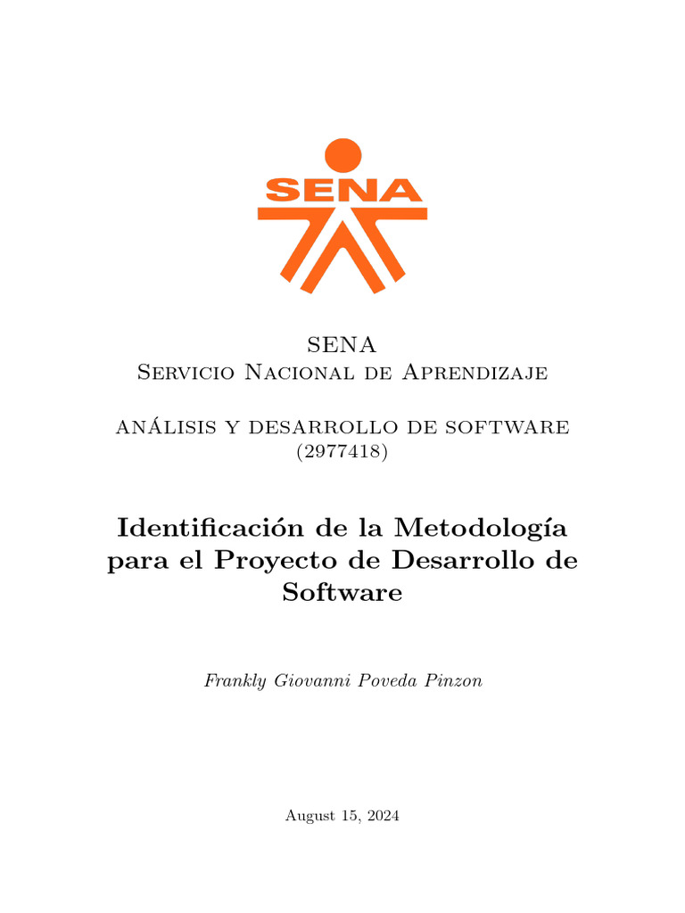 Documento Identificando La Metodología para El Proyecto de Desarrollo de Software. GA1-220501093 ...