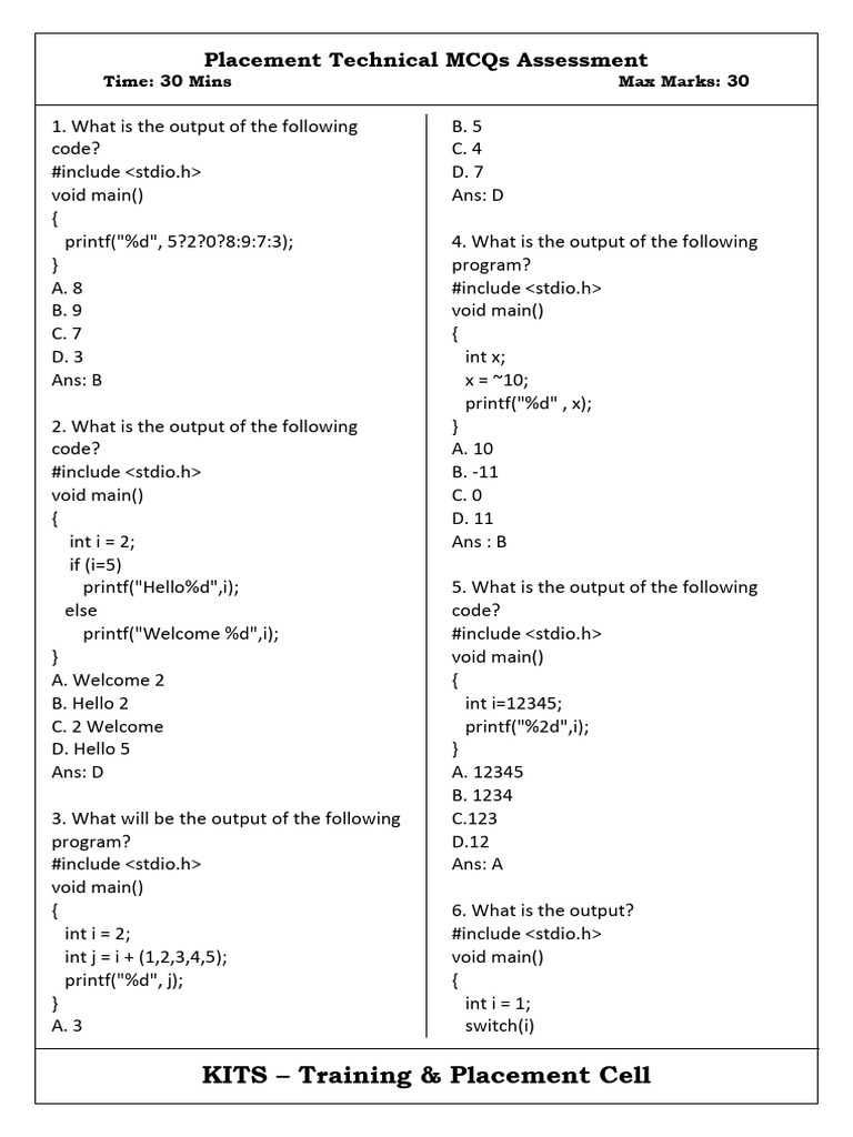 Mcqs Test Ans | PDF