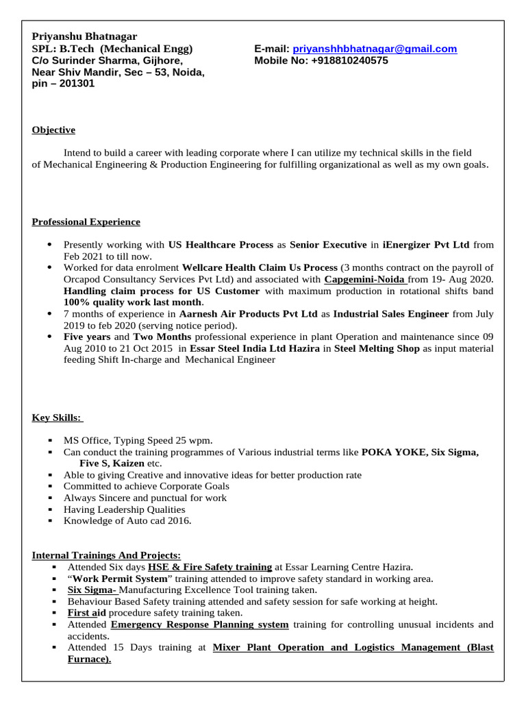 Priyanshu Cv11 (1) - 1 | PDF