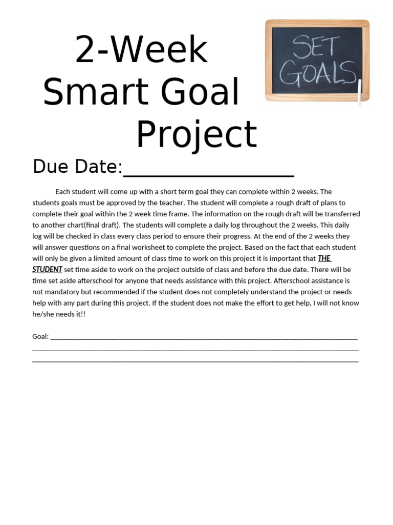 2-Week Smart Goal Project 3 | PDF