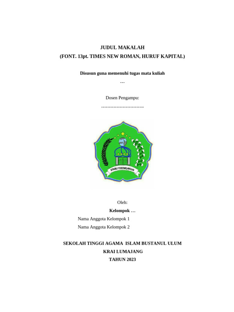 Template Penulisan Makalah | PDF