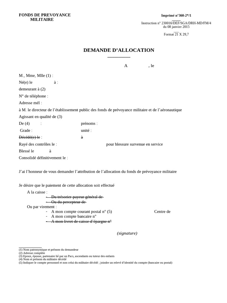 Demande D'allocation FPM | PDF