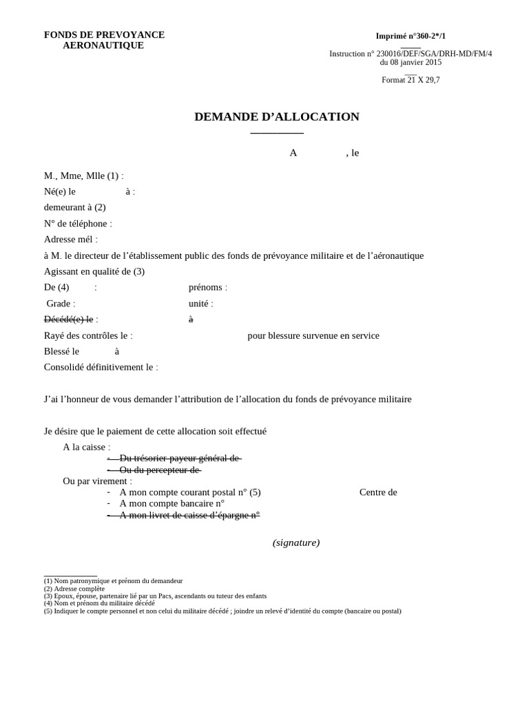 DEMANDE D’ALLOCATION FPA | PDF