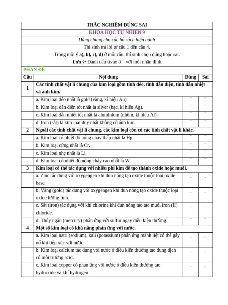 Chương Vi. Kim Lo I. S Khác Nhau Cơ B N Gi A Phi Kim Và Kim Lo I | PDF