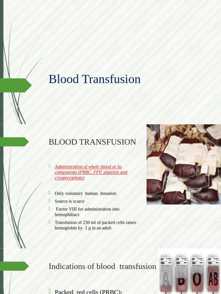 Lecture 2 Blood Transfusion | PDF