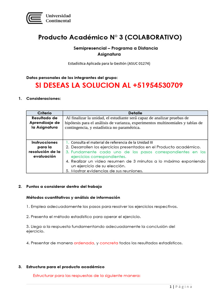 Producto Académico 3. 2024-2A ESTADISTICA APLICADA | PDF | Estadísticas | Análisis de variación