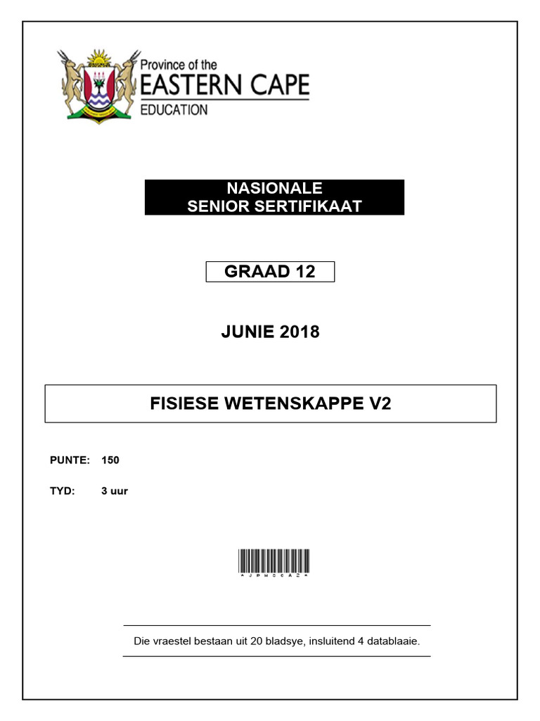 Physical Sciences p2 QP June 2018 - Afrikaans D | PDF