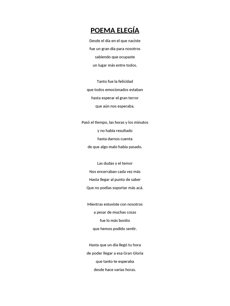 Poema Elegía | PDF