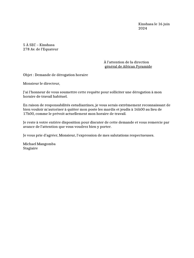 Demande Dérogation | PDF