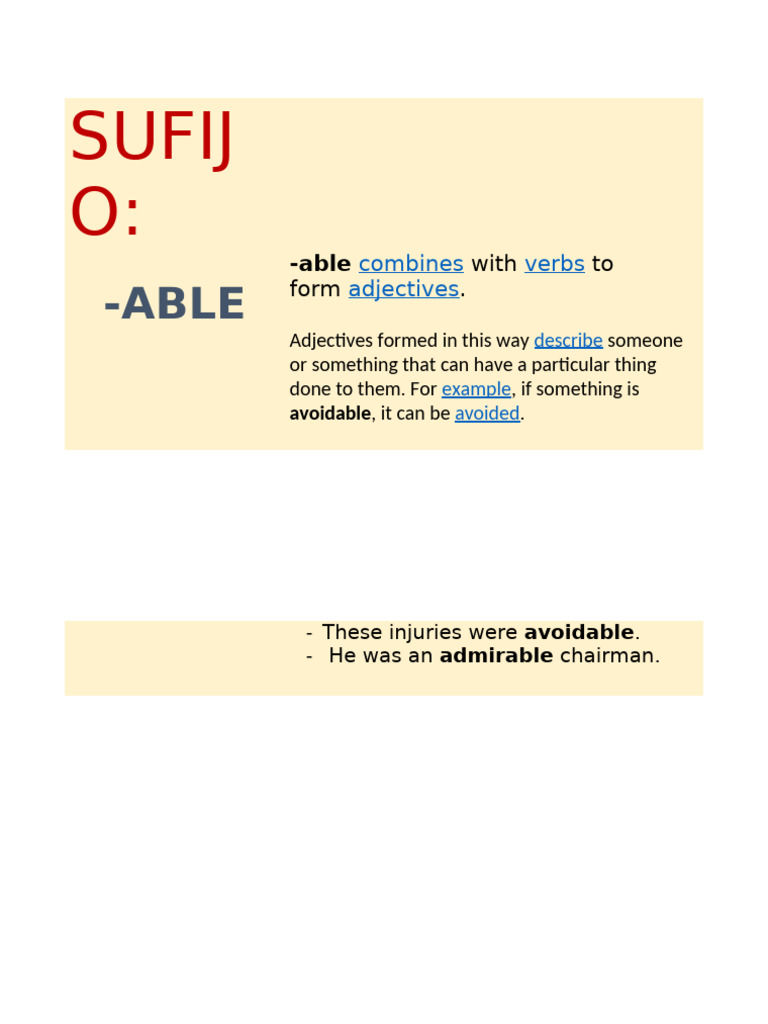 Sufijo Able | PDF
