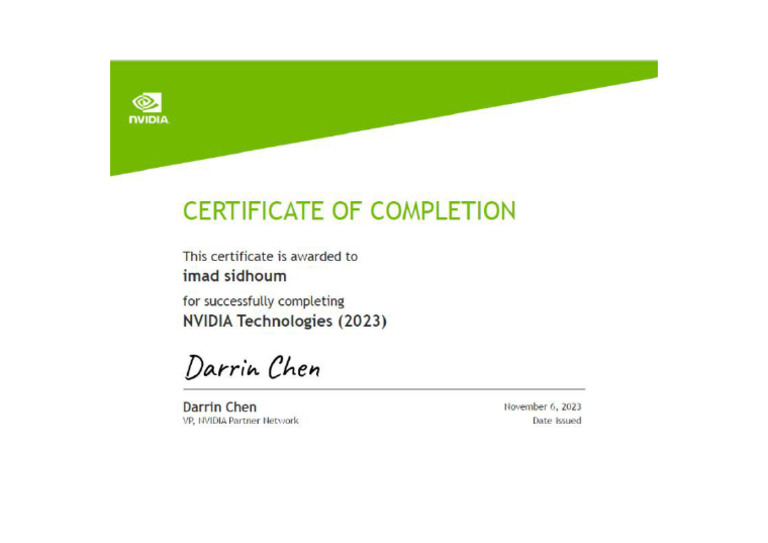 NVIDIA Certificate | PDF