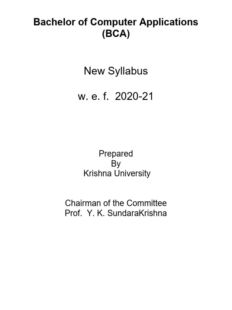 BCA Syllabus | PDF