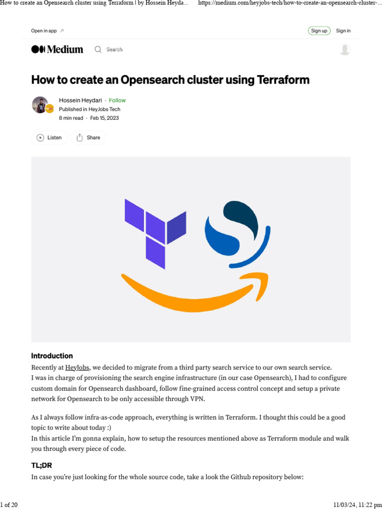 How To Create An Opensearch Cluster Using Terraform by Hossein Heydari ... How To Create An Opensearch Cluster Using Terraform by Hossein Heydari ...