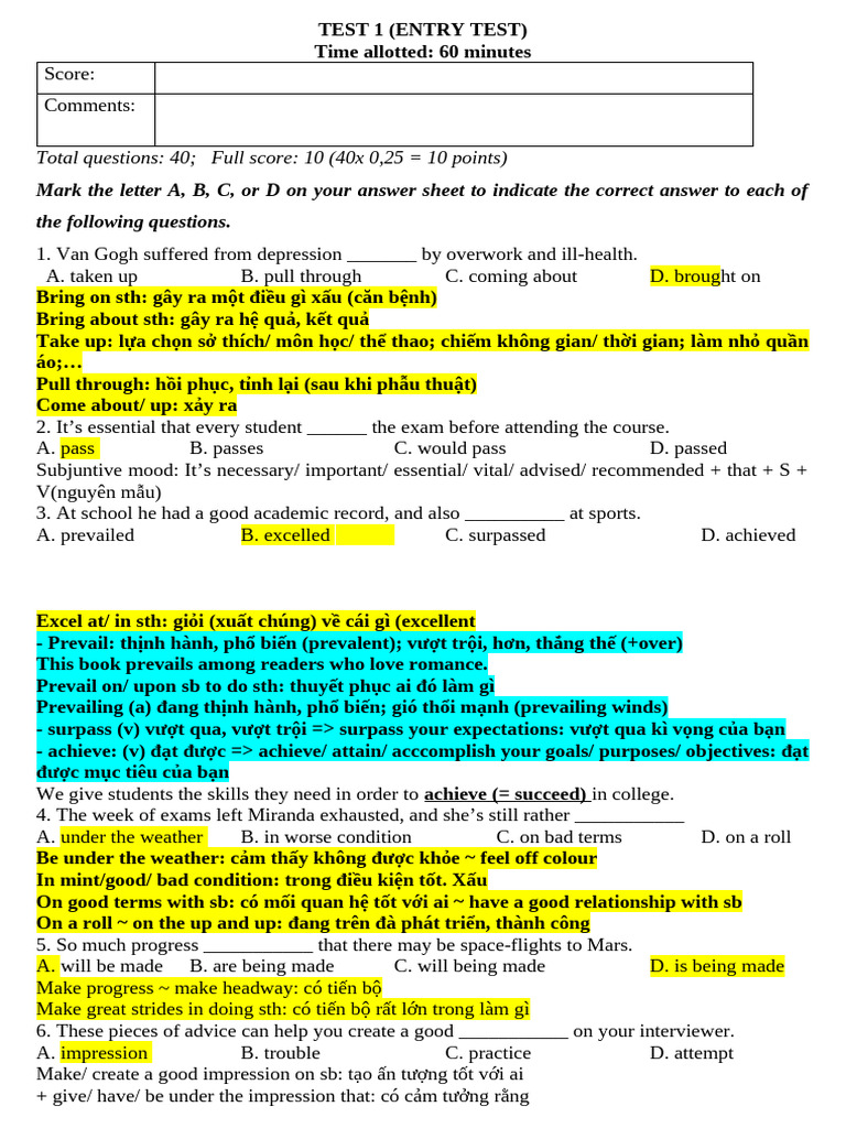 Test 1 No Key | PDF