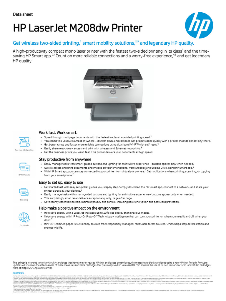 HP Laserjet m208dw Printer | PDF