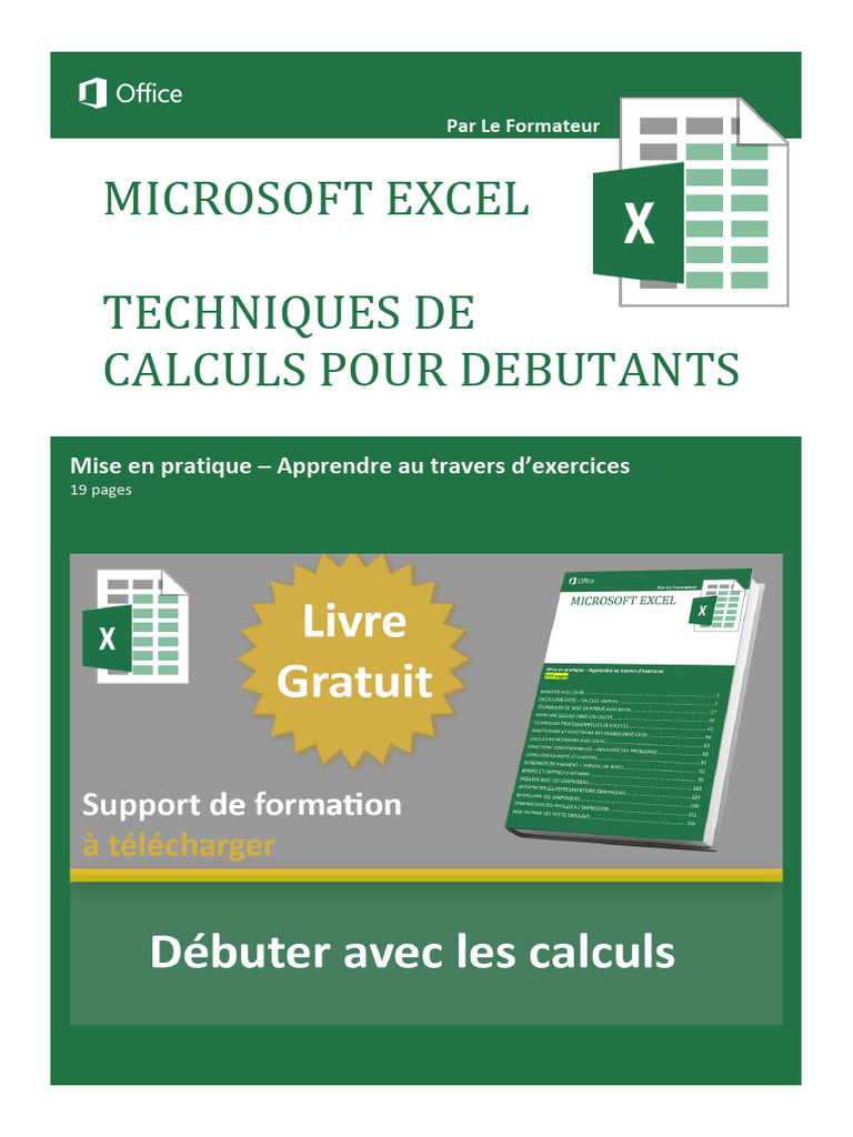 Livre Excel Techniques Calculs Pour Debutants | PDF