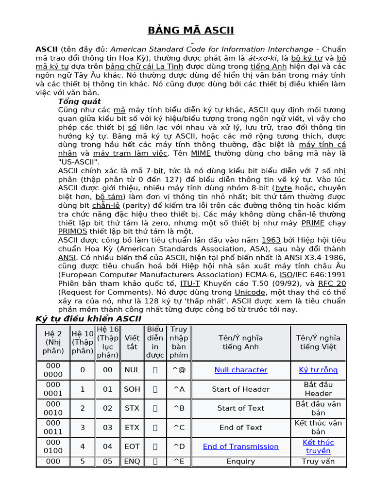 B NG Mã Ascii | PDF