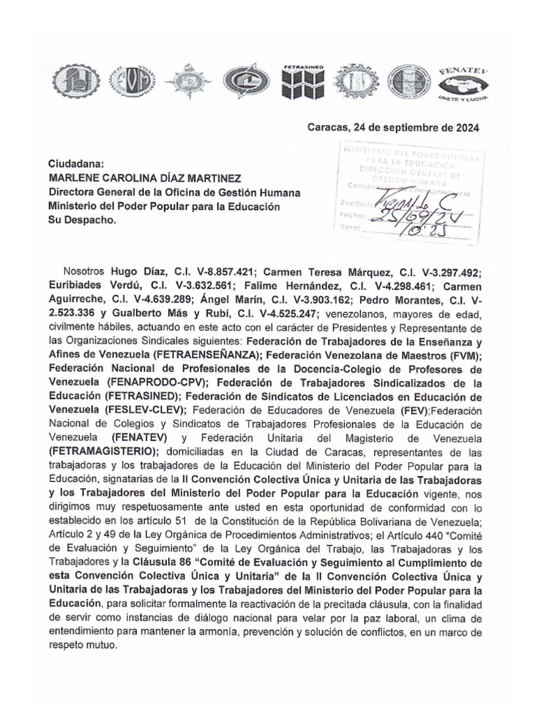 Oficio 4 MPPE DGOGH Lic. Marlene C. Díaz M. 25-09-24 | PDF