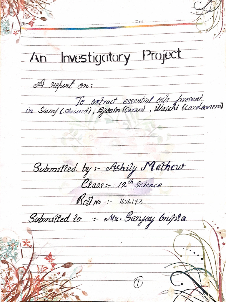 Chemistry Project File 12th | PDF