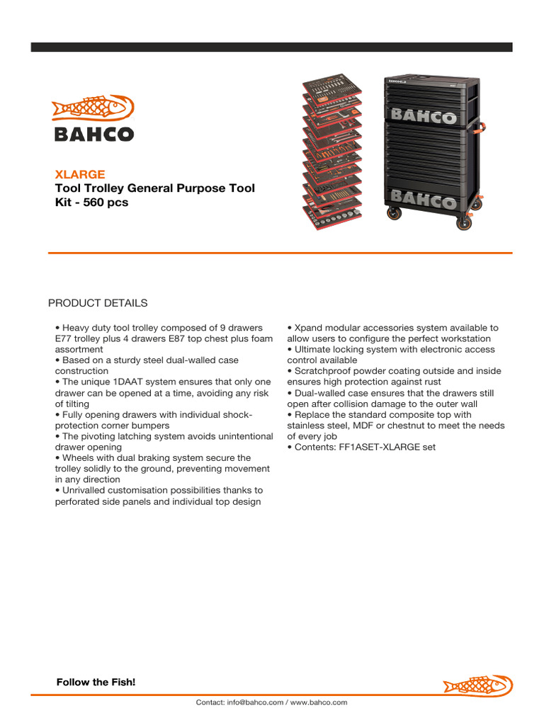 Tool Trolley General Purpose Tool Kit 560 Pcs | PDF