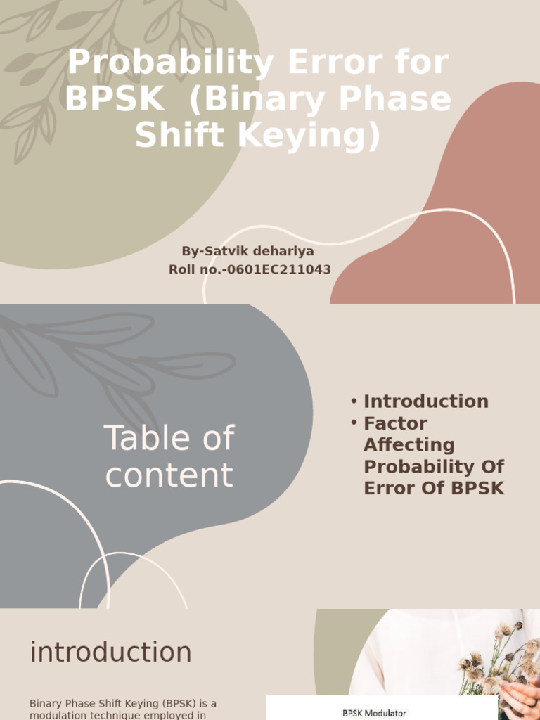 BPSK - Binary Phase Shift Keying, Satvik | PDF