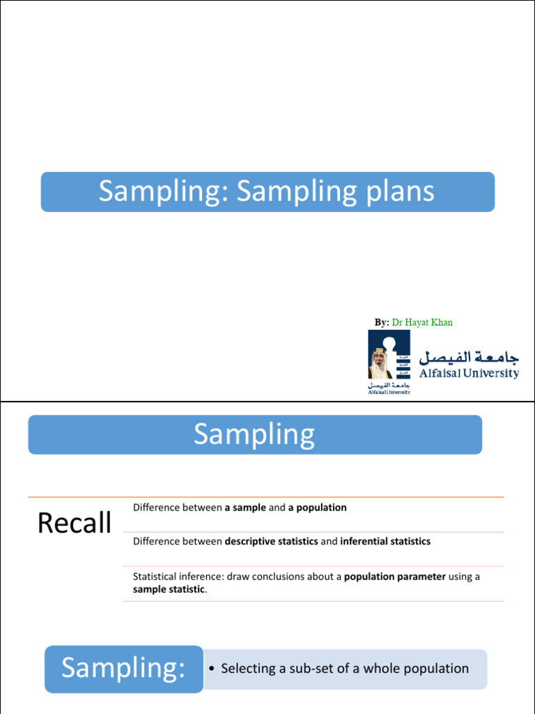 1.3 Sampling-Sampling Plans | PDF