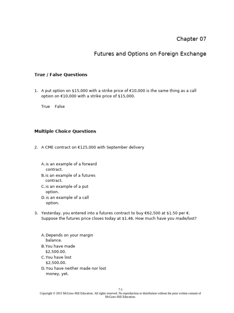 TBChap007 FUTURE AND OPTIONS EXERCISES | PDF