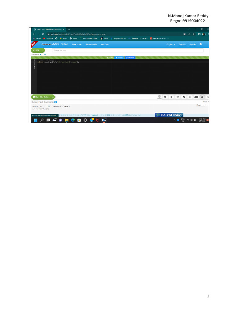 N.Manoj Kumar Reddy Regno:9919004022 | PDF