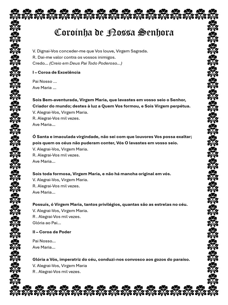 Coroinha De Nossa Senhora Pdf