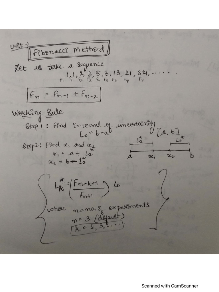 Fibonacci & Steepest Descent Methods | PDF