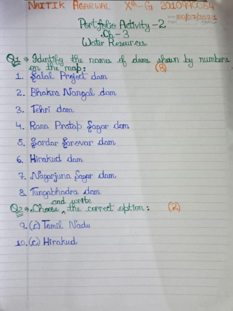 Naitik Agarwal X-G (Geography Portfolio-2) | PDF