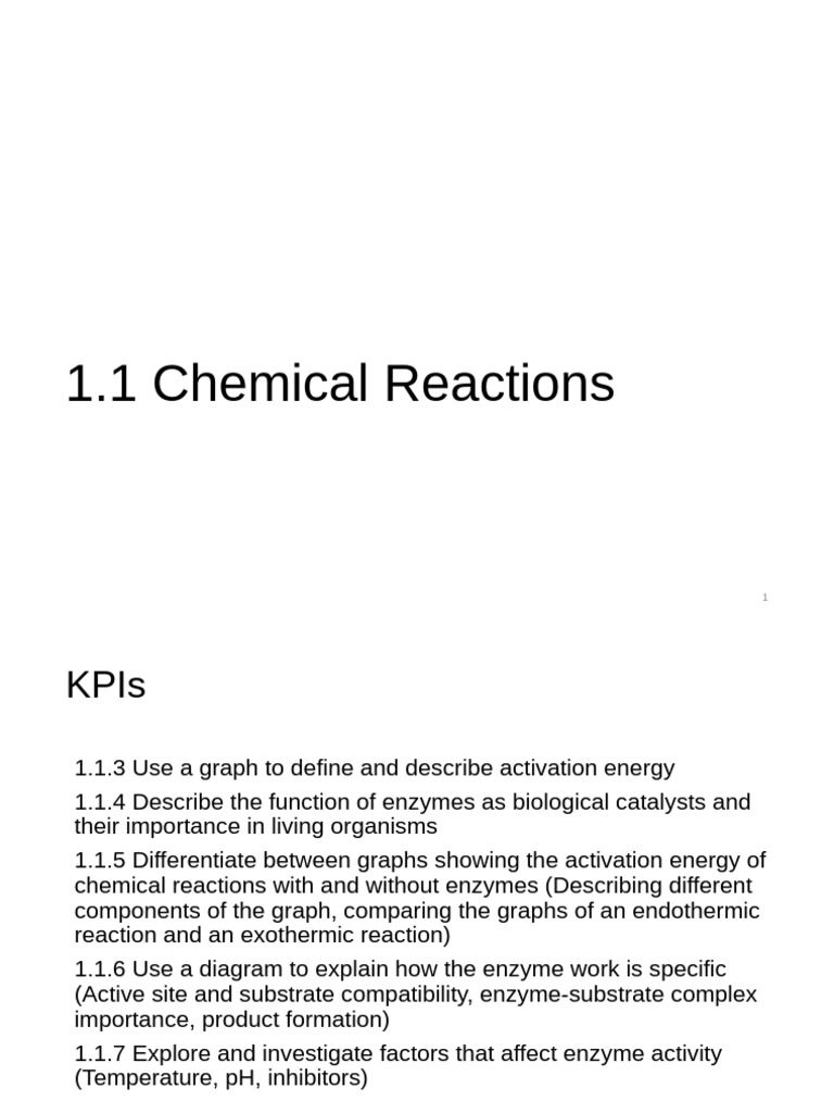 1.1 Chemical Reactions Grade 10 | PDF