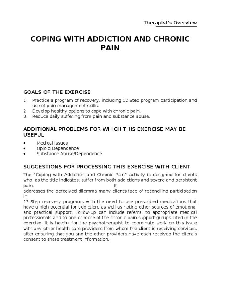 Coping with Addiction and Pain Solutions | PDF | Self-Improvement ...